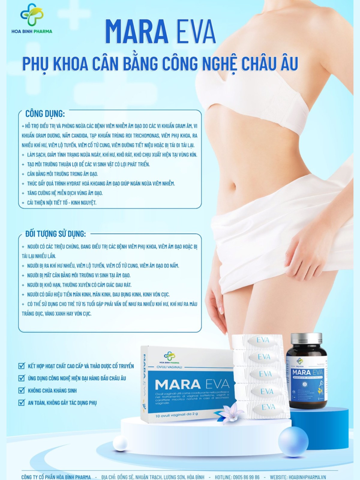 Viên đặt phụ khoa Mara Eva mang lại giải pháp cân bằng vùng kín giúp phòng ngừa tái phát hiệu ...